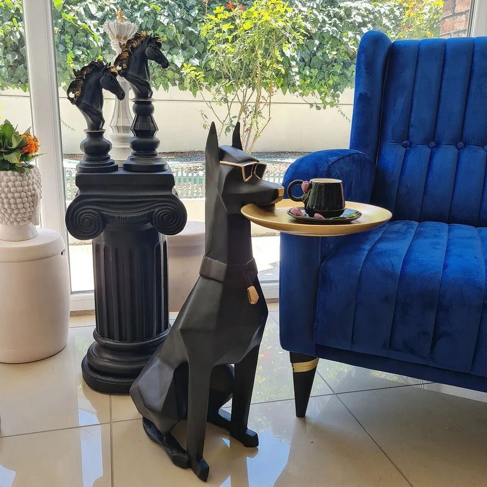 Luxury Nordic Style Gentleman Dog Coffee Table, Animal Home Decor ...