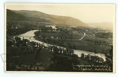 RPPC Aerial View at HALLSTEAD PA Susquehanna County River Real Photo ...