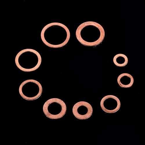 200pcs M5-M14 Coppers Washer Gasket Set Flat Ring Seal Assortment Kit ...