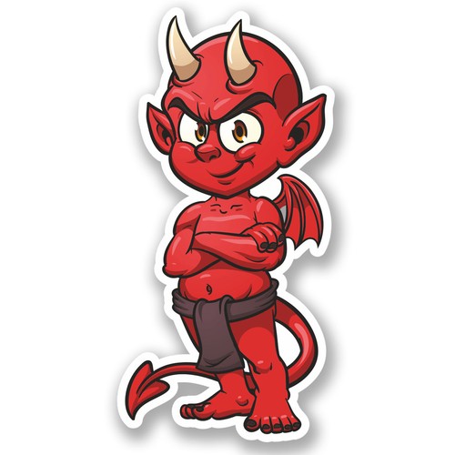 2 x 10cm Red Devil Vinyl Sticker Decal Motorbike Bike Helmet iPad ...