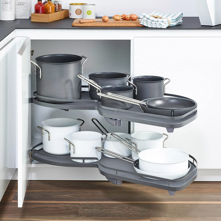 Kitchen Cupboard Cabinet Pull Out Storage Basket Swing Blind Corner ...