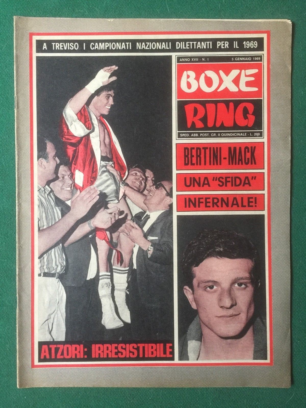 BOXE RING Lotto 12 Riviste vintage ANNATA 1969 (ITA) BENVENUTI CANE ...
