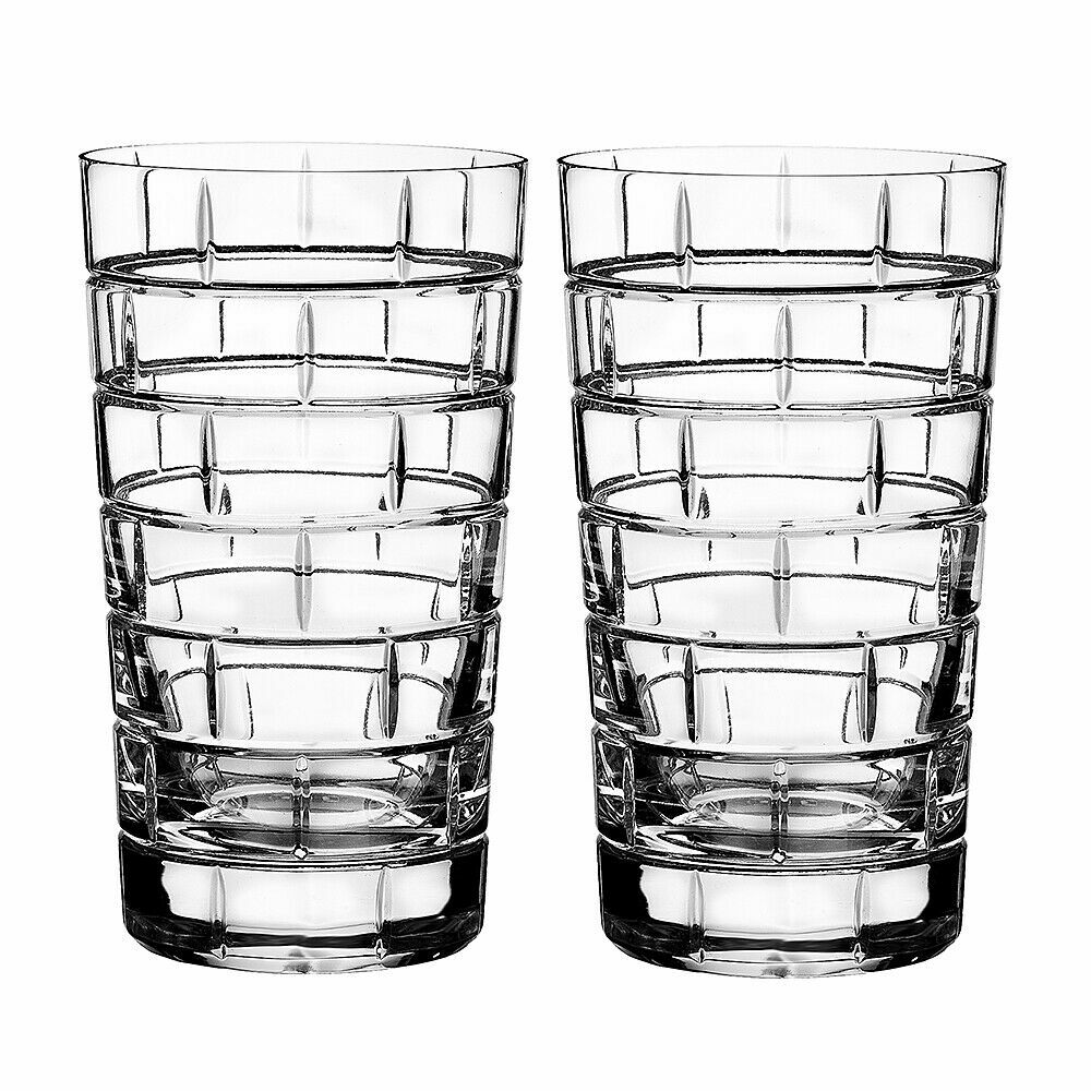 Rogaska Quoin Highball Lead Crystal Glass Set of 2 Tumbler H1980 | eBay