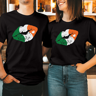 TSHIRT (177) Irish Flag Lips St Patricks Day T-Shirt Lipstick Bite ...