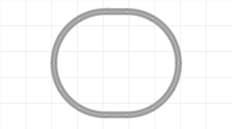 Lionel FasTrack O Scale Oval Train Track Layout 40" X 50" - 52" X 112 ...