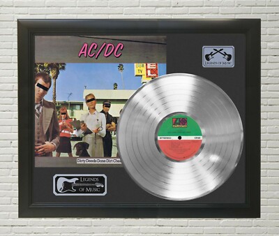 AC/DC Framed Black wood Legends Of Music Platinum LP Record Display 3 ...