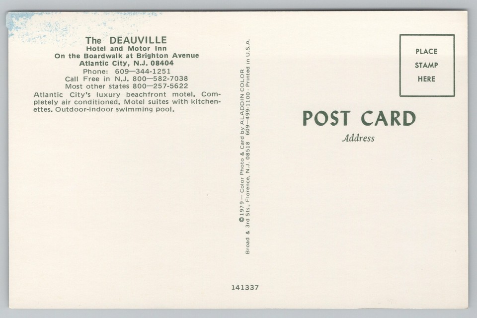 Hotel & Resort~The Deauville Hotel & Motor Inn~Atlantic City NJ~Vintage ...