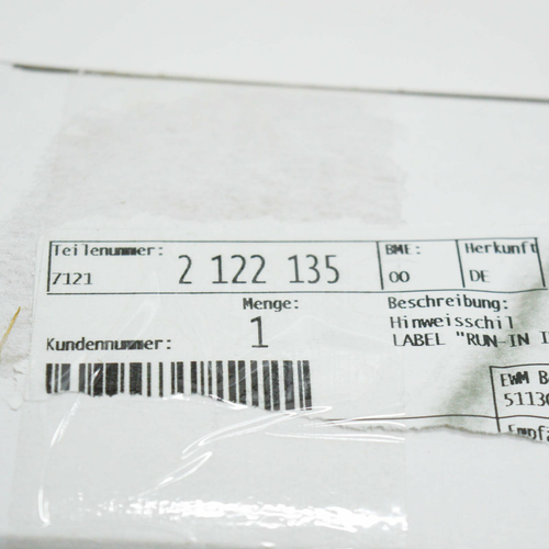 NEW BMW E39 E46 E60 E61N RUN IN INSTRUCTION BADGE EMBLEM 2122135 ...