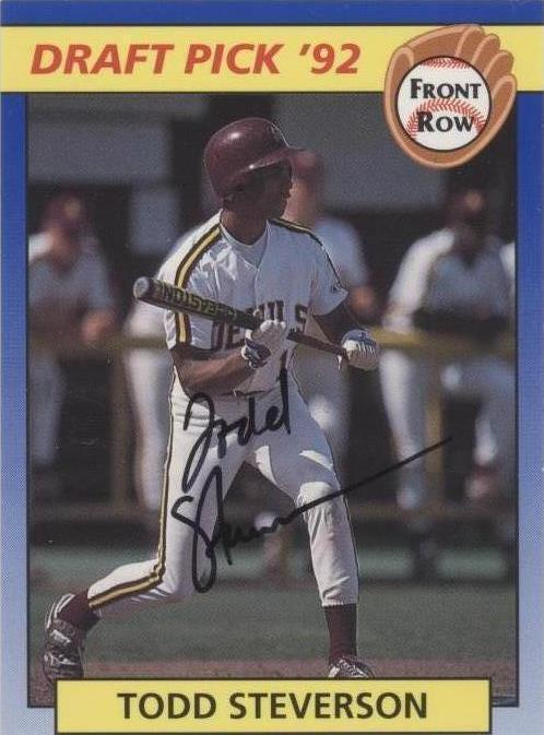 1992 Front Row Draft Picks - Todd Steverson #7 Autographs /500 (AU, RC ...