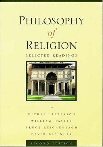 Philosophy of Religion : Selected Readings by William Hasker (2000 ...