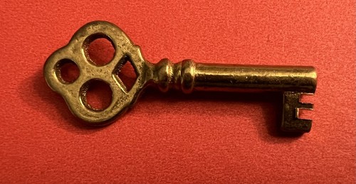 Vintage Antique Skeleton Key Solid Brass Open Barrel 2 1/8” Cabinet ...