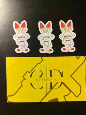 3x CUTE Scorbunny Waterproof Stickers- SMALL SIZE! | eBay