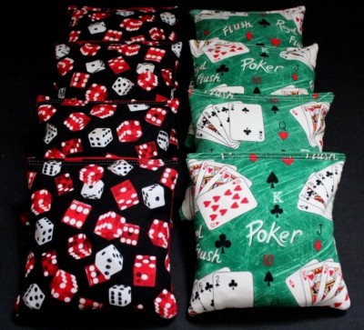 PLAYING CARDS & DICE Cornhole Bean Bags ACA Regualtion Corn Toss Casino ...