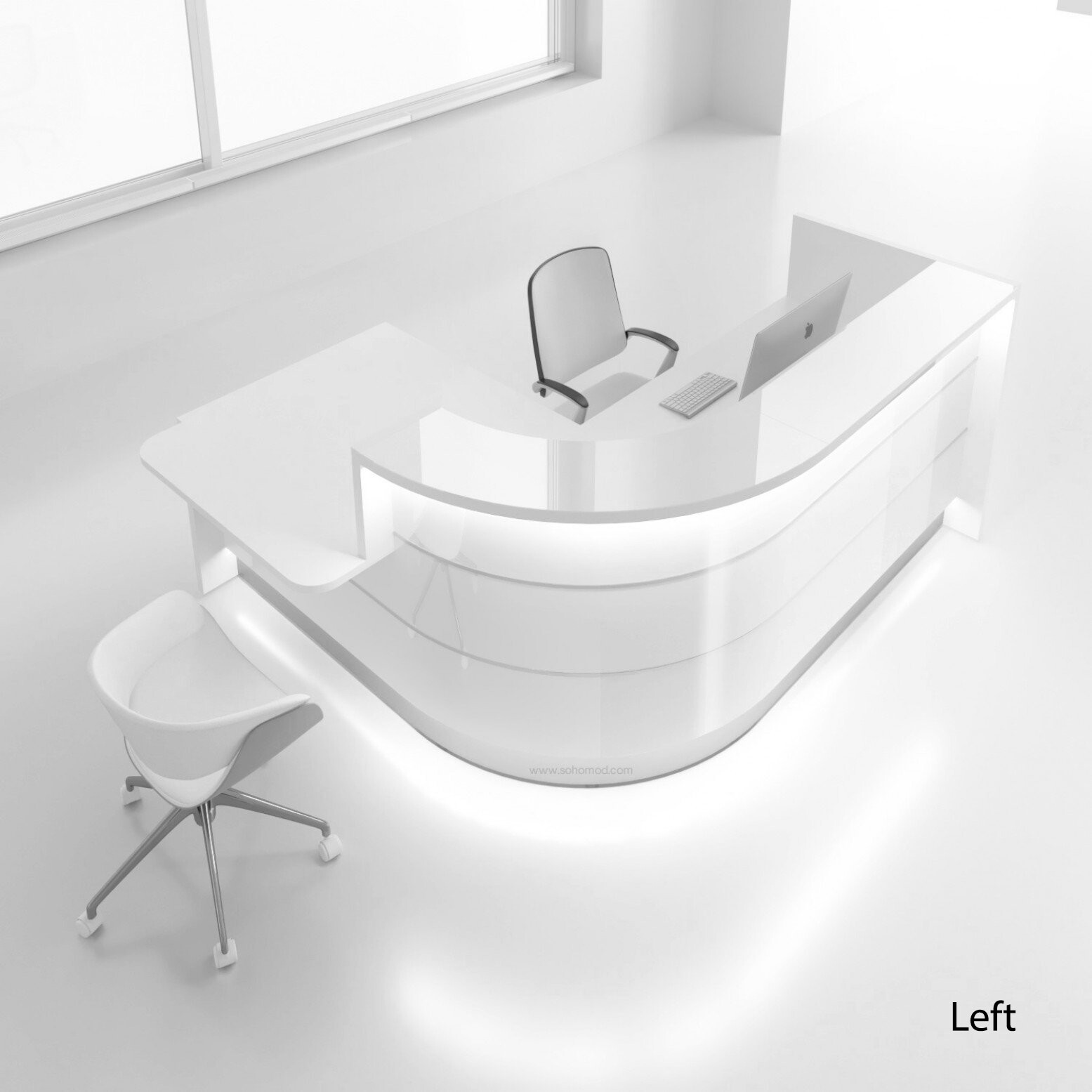 Valde LAV1421L-LAV1431L 108" x 70" J Shape Reception Desk with Counter ...