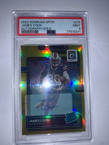 James Cook 1/10 Autograph! NFL PSA 9 Optic Gold #215 Pop 1 Rookie Rated ...