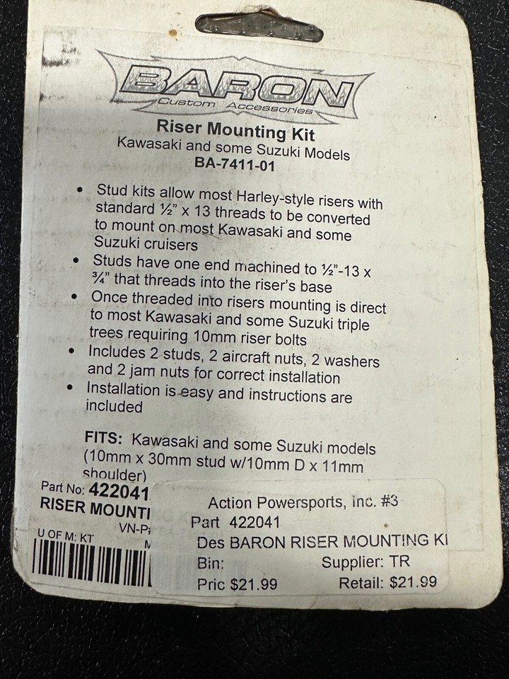 BARON RISER ADAPTER KIT FITS: KAWASAKI SOME SUXUKI | eBay