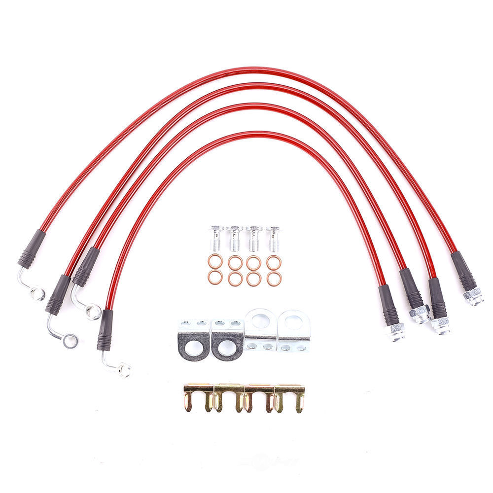 Brake Hydraulic Hose Kit-Front and Rear Stainless-Steel Brake Hose Line ...