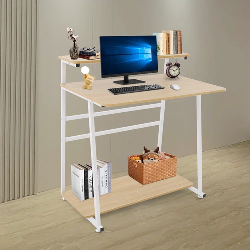 3-tier Rolling Computer Desk Mobile Office Desk Freestanding Laptop ...