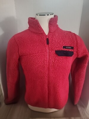 Columbia Women's Size Medium Full-Zip Fleece Fuzzy Pink Sherpa Jacket ...