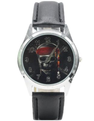 Pirates of Caribbean Movie Skeleton Genuine Leather Band Wrist Watch | eBay