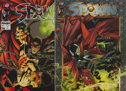SPAWN #50 (1996) McFARLANE HOMAGE TO #1 + #16 (1993) 1ST GREG CAPULLO ...
