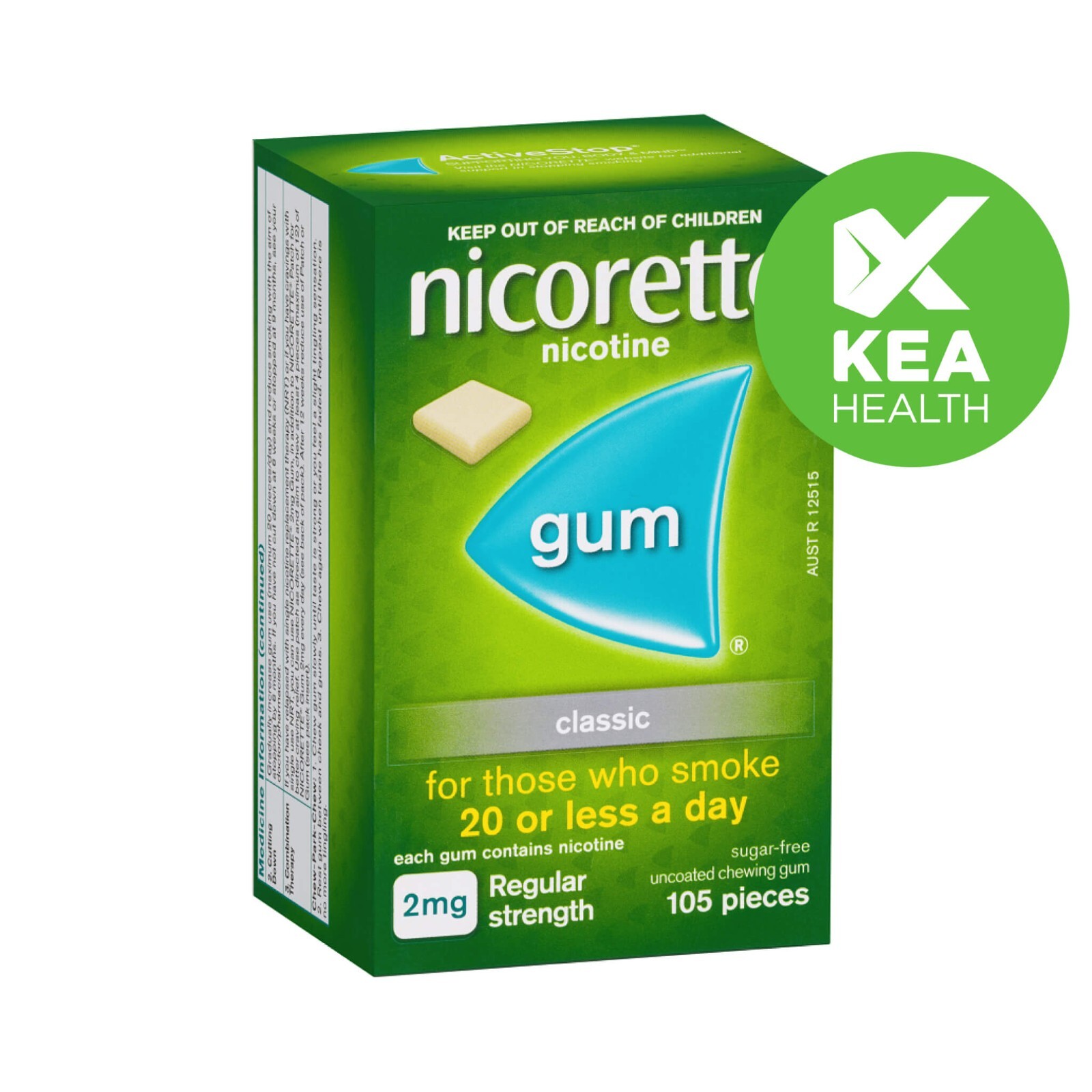 Nicorette Nicotine Gum 2mg Classic - 105 Pieces 1 box - Free US ...