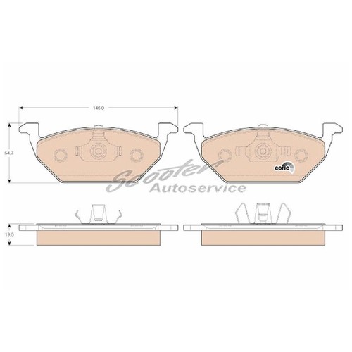 1x TRW Bremsbelagsatz vorne u.a. für VW Beetle 5C1 5C7 Bora 1J2 1J6 ...