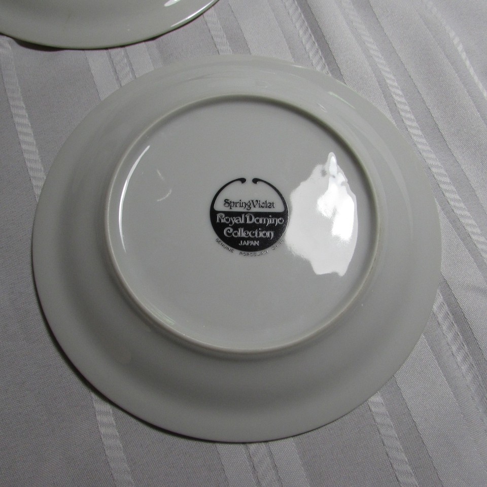 4 Salad/Desert Plates 7.5" Royal Domino Collection Japan Spring Violet ...