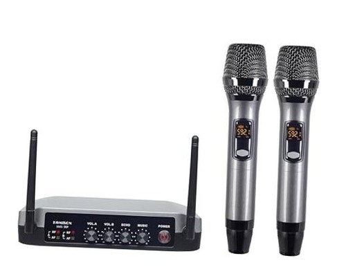 UHF Handheld Wireless Microphone System with Echo Cordless Mic Box with ...