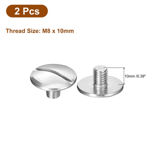 M8x10mm Extra Large Flat Head Slotted Screws, 2pcs 304 Stainless Steel ...