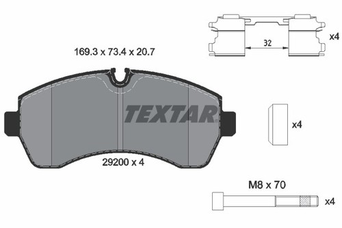 Mercedes Sprinter W906 5Ton or VW Crafter Front Brake Pads NEW ...