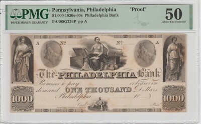 THE PHILADELPHIA BANK $1,000 PROOF NOTE/$500 SHEET MATE JUST SOLD FOR ...