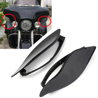 1Pair Black Adjustable Fairing Air Deflectors For Harley Batwing Street ...