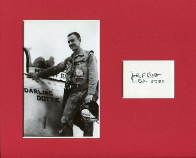 John Bolt USMC Marine WWII Korean Ace Black Sheep Signed Autograph ...
