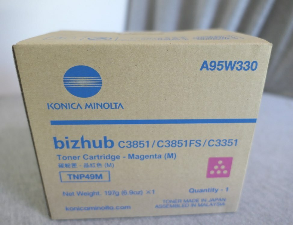 NEW Genuine Konica Minolta TNP49 Magenta Yellow Bizhub C3851 Toner ...