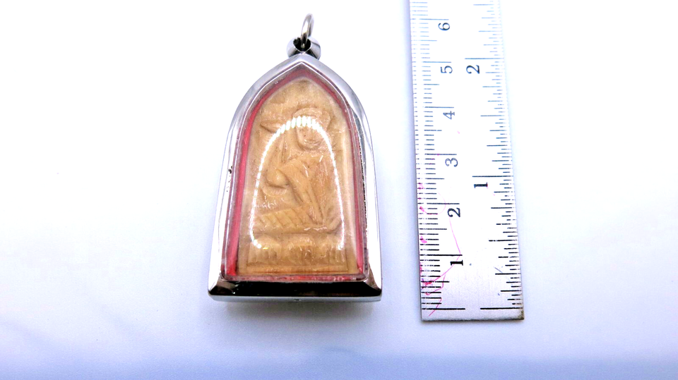 Nang Kwak Carving LP GUN Wat Thai Buddha Amulet Pendant Nuea Nga Sacred ...