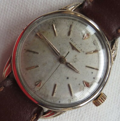 Longines mens wristwatch gold plated case screw back 34 mm. in diameter ...