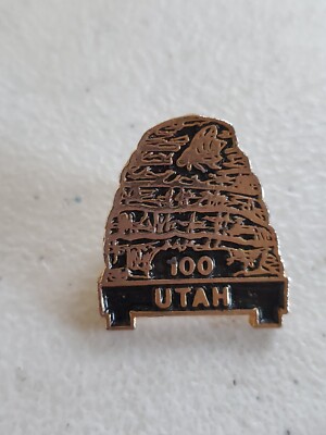 100 Utah Gold Beehive Small Enamel Lapel Pin Black Souvenir | eBay