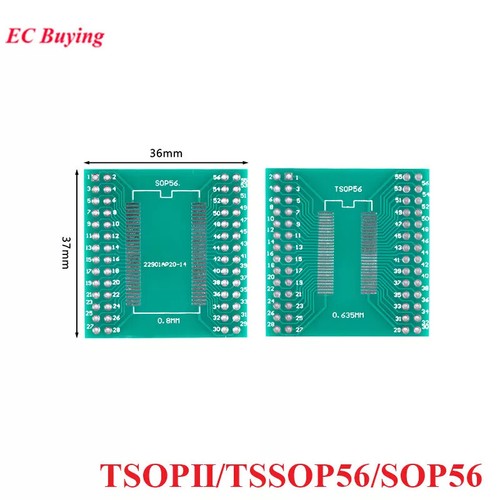 2PCS TSOPII Transfer Board Adapter PCB Pinboard SMD To DIP Pin ...