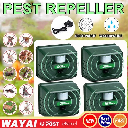 Pest Repeller Yard Sentinel 1/2/4Pc Outdoor Ultrasonic Animal Control ...