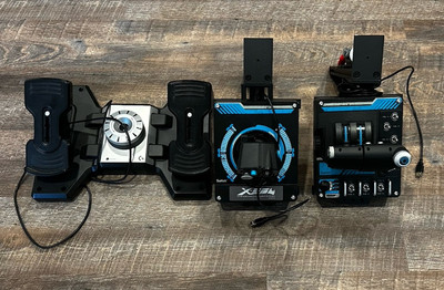 Saitek/Logitech X56 HOTAS with Logitech Pedals and Desk Mounts | eBay
