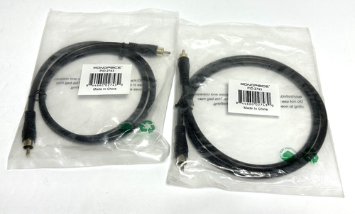 MONOPRICE 2743 A/V Cable, RCA Coaxial M/M,3ft ( lot of 2 ) | eBay