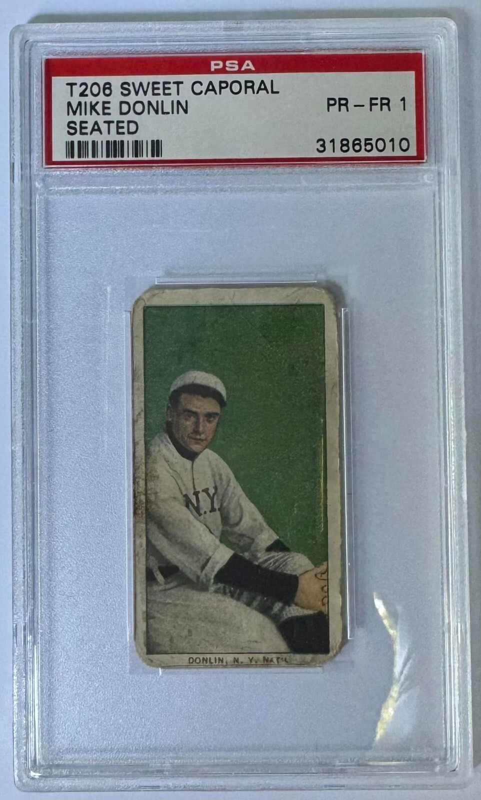 1909-11, T206, Mike Donlin, PSA 1, Seated, Sweet Caporal 350, NY Giants ...