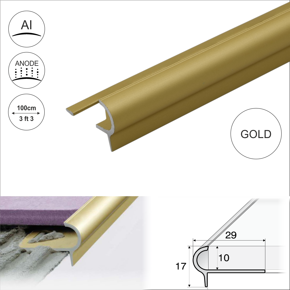 ROUNDED STAIR NOSING EDGE TRIM STEP NOSE EDGING NOSINGS FOR TILES A80 ...