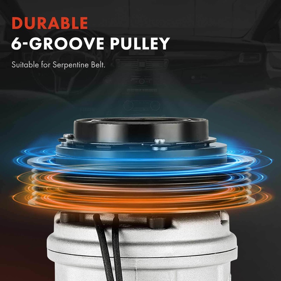 A/C Compressor w/ 6-Groove for Hyundai Genesis 3.8 2009-2013 V6 3.8L ...