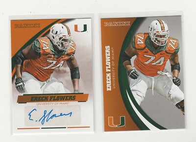 ERECK FLOWERS 2015 MIAMI PANINI COLLEGIATE AUTOGRAPH SIGNATURE AUTO EF ...