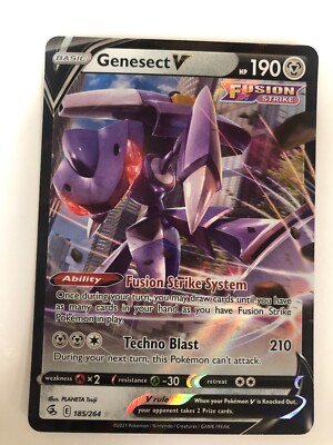 Pokemon Genesect V SWSH08 Fusion Strike 2021 NM Foil 185/264 Box 3 | eBay