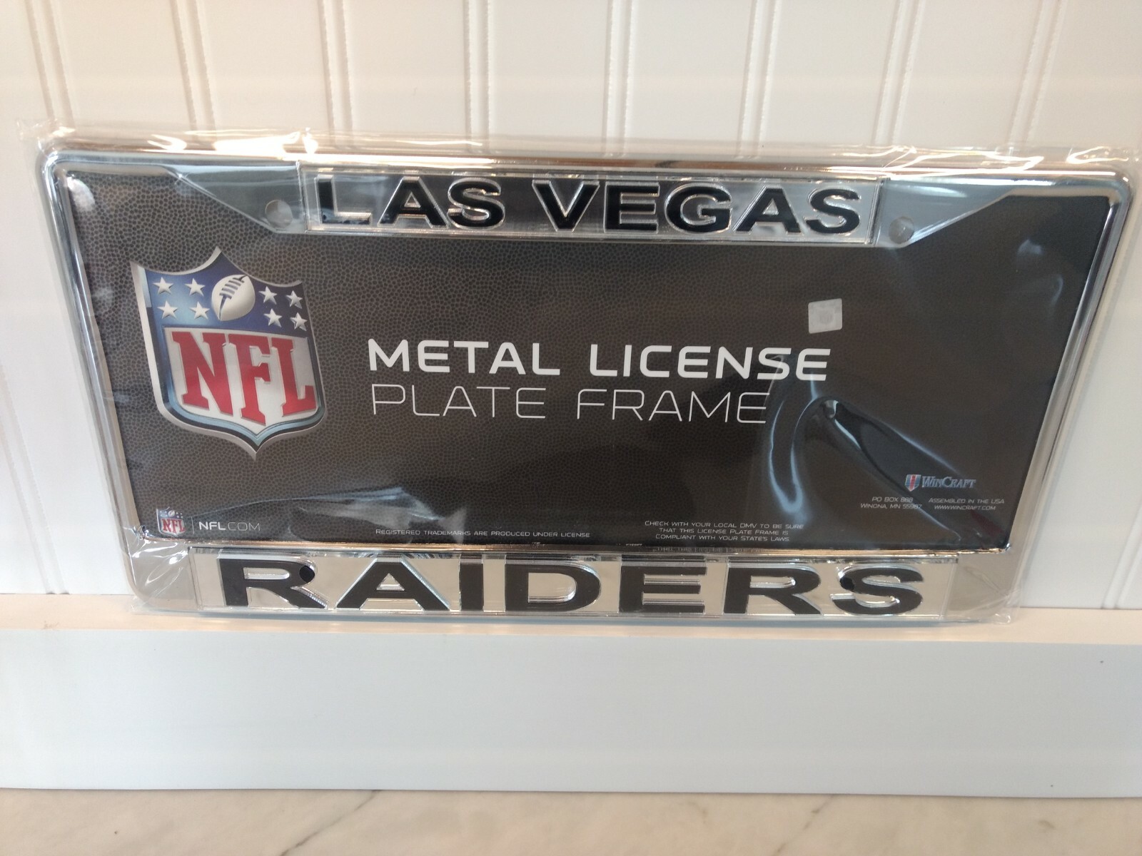 LAS VEGAS RAIDERS CHROME STEEL LICENSE PLATE FRAME HIGH QUALITY DOMED ...