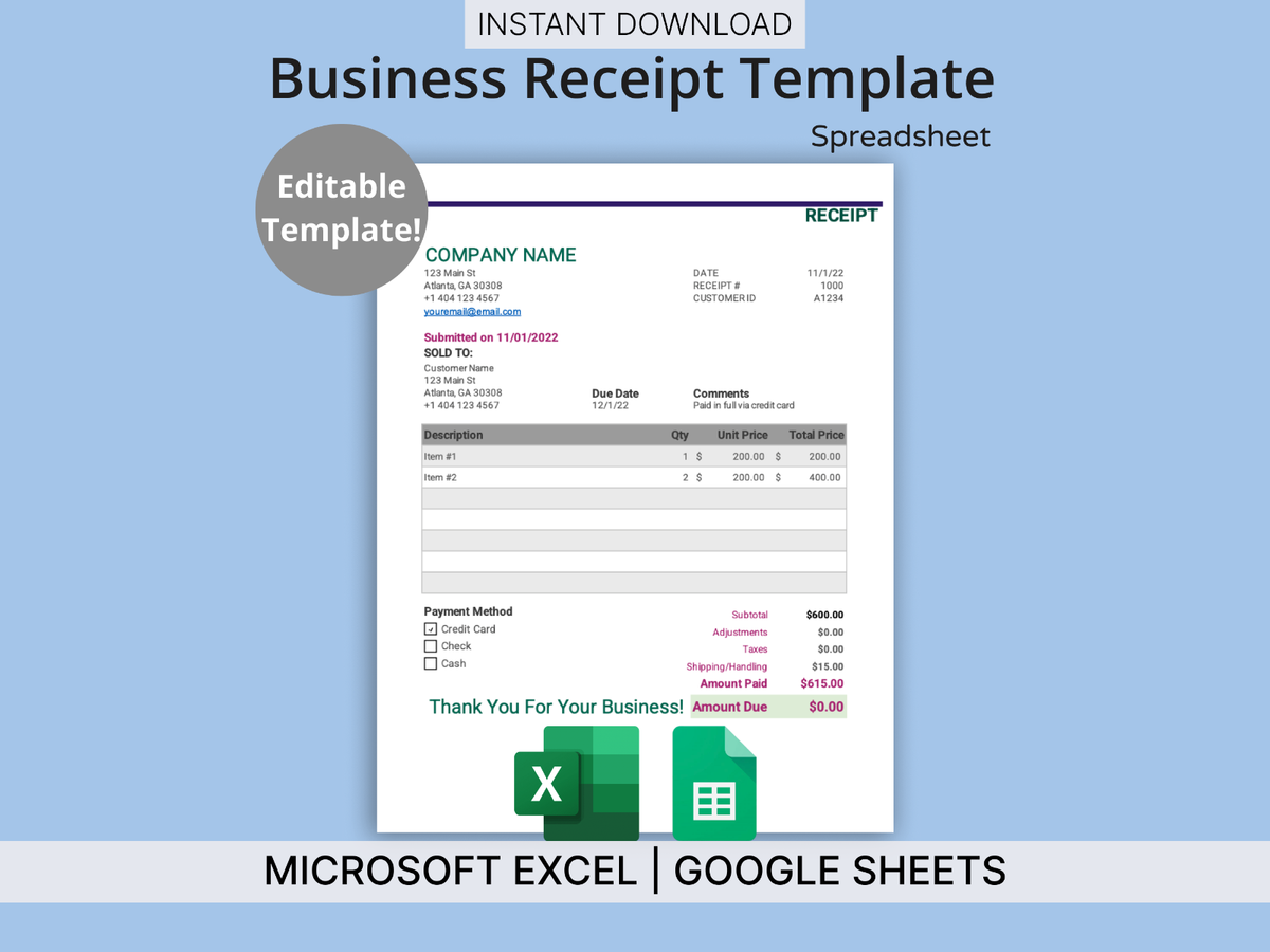 Receipt Excel Template Free Simple Receipt Templates [20+ Designs]