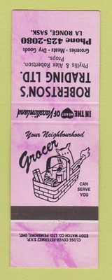 Matchbook Cover - Robertson's Trading Grocery La Ronge SK | eBay